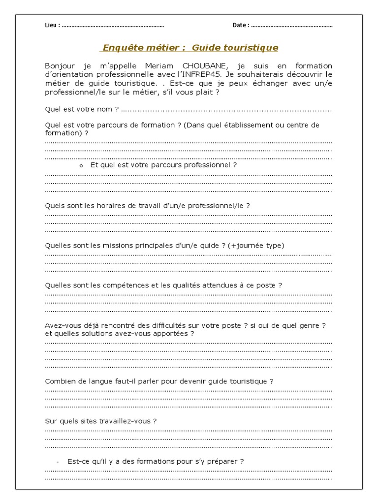 Enquête Métier | PDF Enquête Métier | PDF