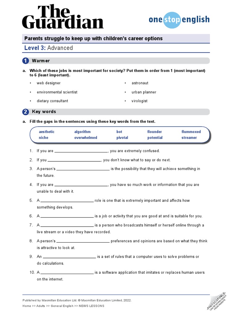 News Lessons Jobs Ws Advanced 522427 | PDF