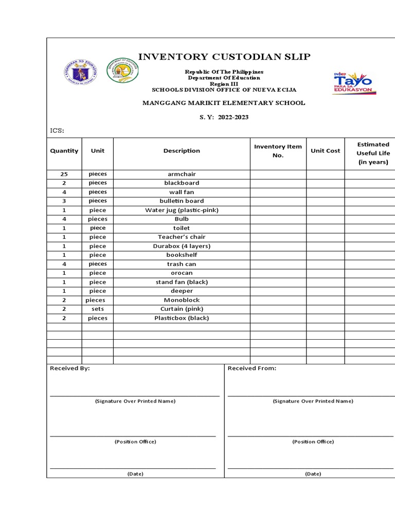 Inventory 2022 2023 | PDF
