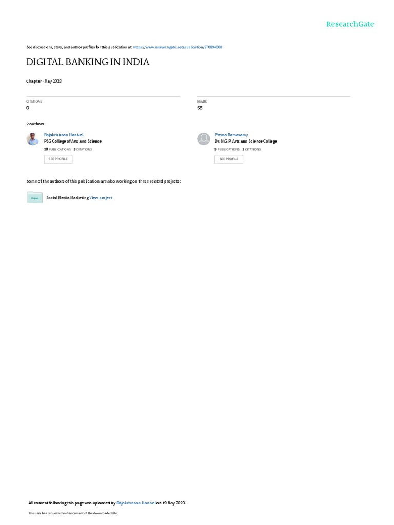 Digital Banking in India | PDF | Debit Card | Banks