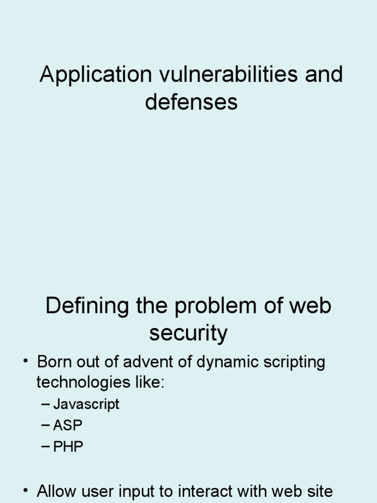 17 - Application Vulnerabilities and Defenses | PDF | Http Cookie | World Wide Web