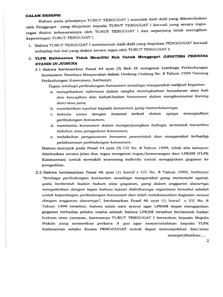 Jawaban Turut Tergugat I 270002 | PDF