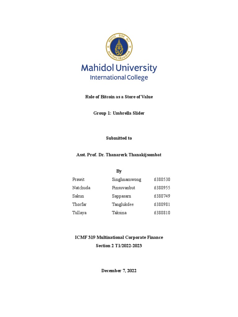 ICMF 319 Assignment 3 | PDF | Cryptocurrency | Bitcoin