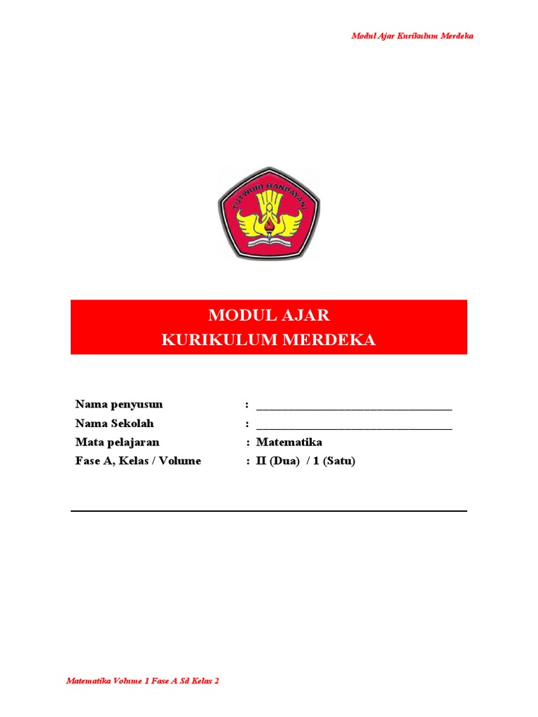 Contoh Modul Ajar Matematika Kelas 2 Sd Pdf