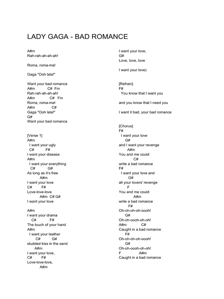Lady Gaga - Bad Romance BBM | PDF | Musical Compositions | Songs Written