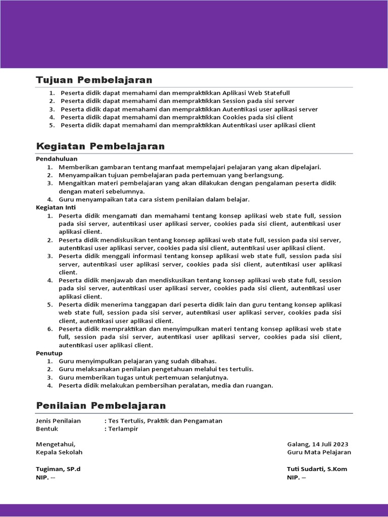 RPP XII: Pemrograman Web & OOP | PDF