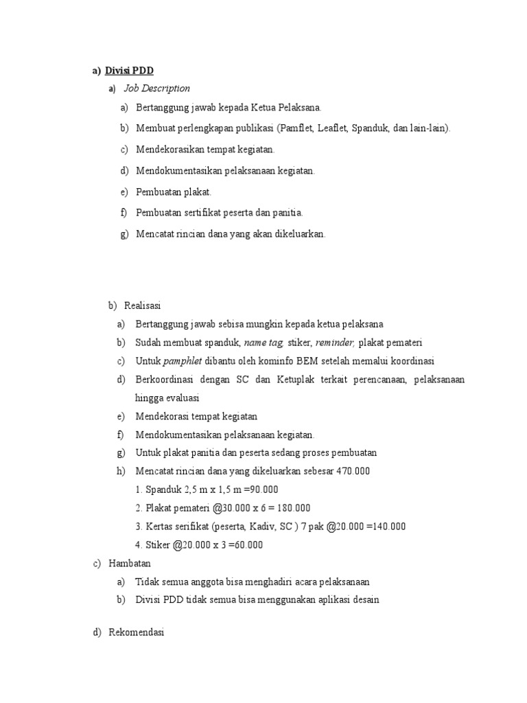 Divisi PDD | PDF