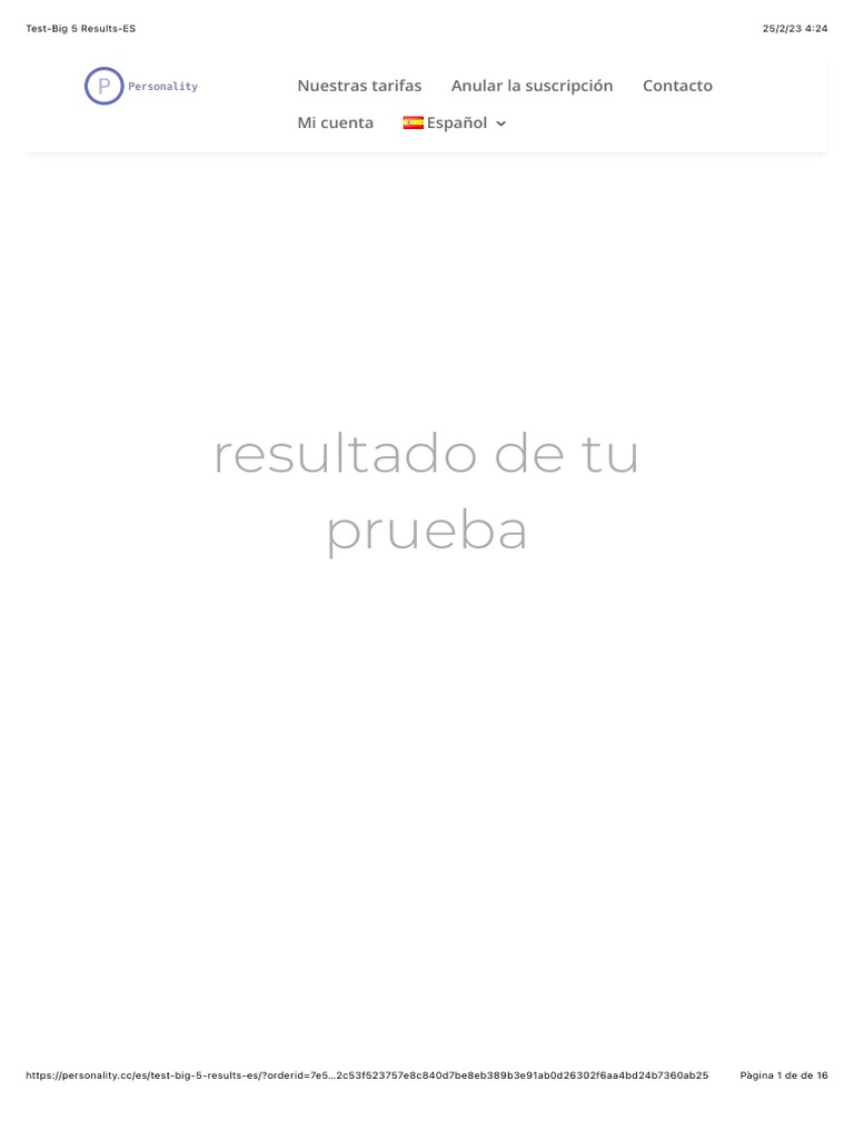 Test Big 5 Results ES PDF