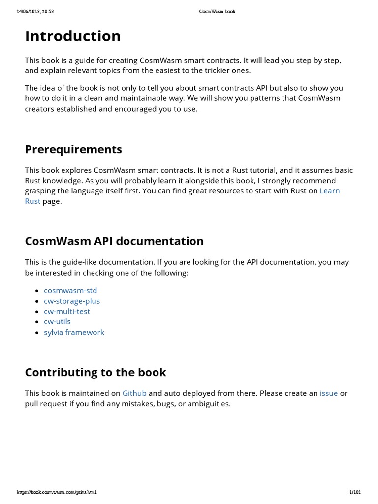CosmWasm Book | PDF | Library (Computing) | Software