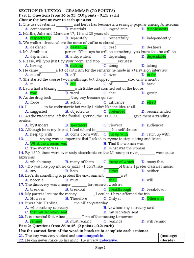 Practice Test 2 | PDF | Vancouver