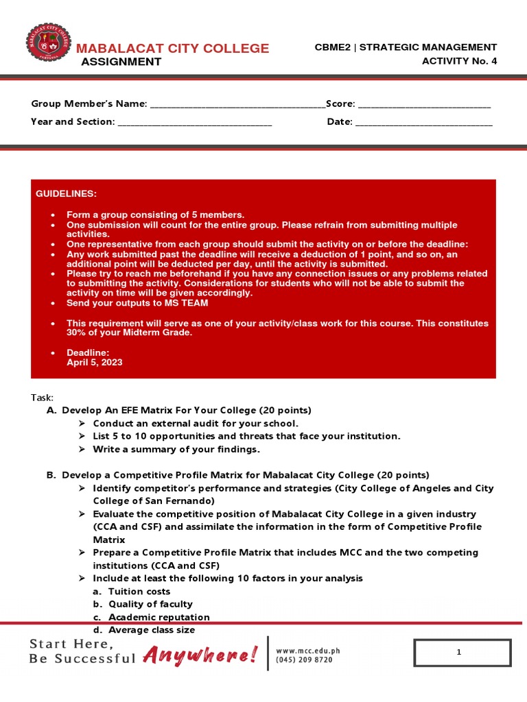 Activity 4-CBME2 (STRATMA) | PDF | Strategic Management | Business