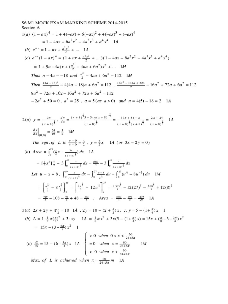 1415 Math (M1) MS | PDF