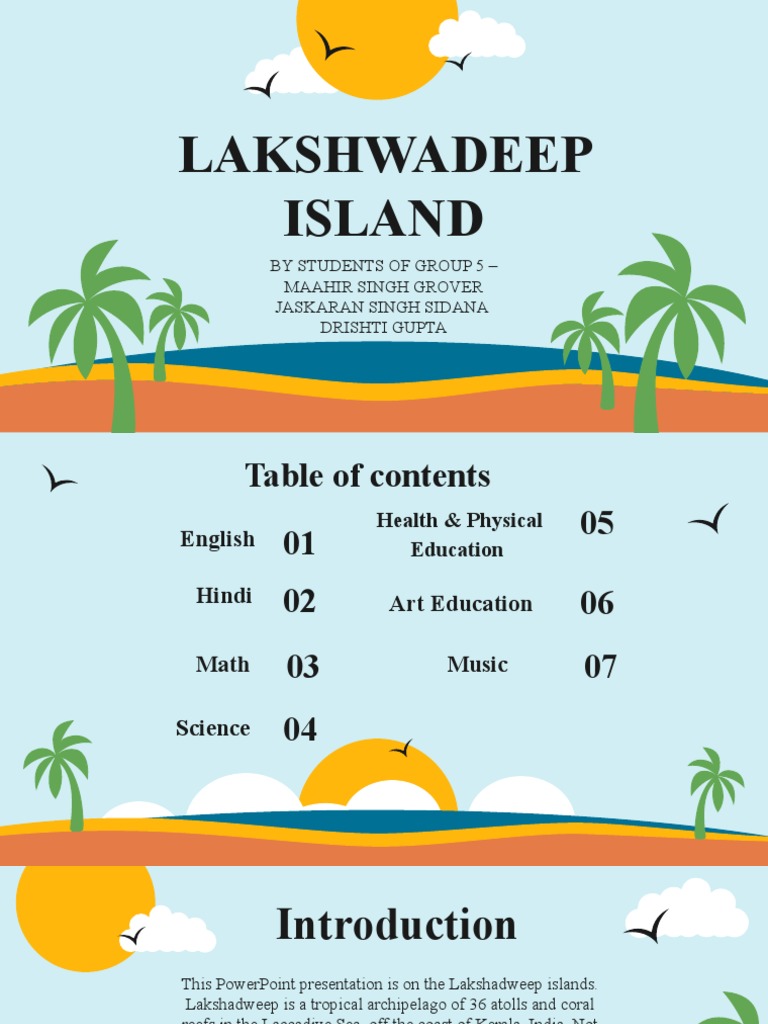 Lakshadweep PPT GRP 5 | PDF | Travel