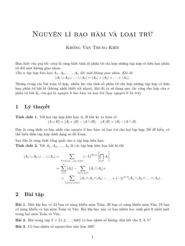 Nguyên Lí Bao Hàm Và Lo I TR | PDF