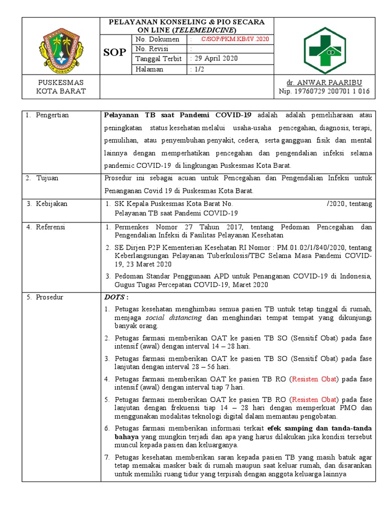 SOP Pelayanan Konseling & PIO Secara On Line (Fix) | PDF | Pengembangan Diri