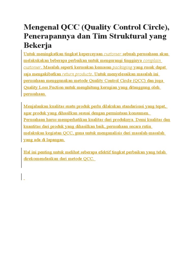 Mengenal QCC | PDF | Bisnis | Karier & Perkembangan