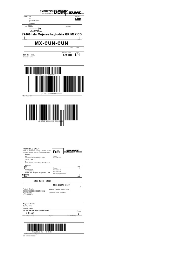 DHL JD014600011033402621 | PDF | Written Communication