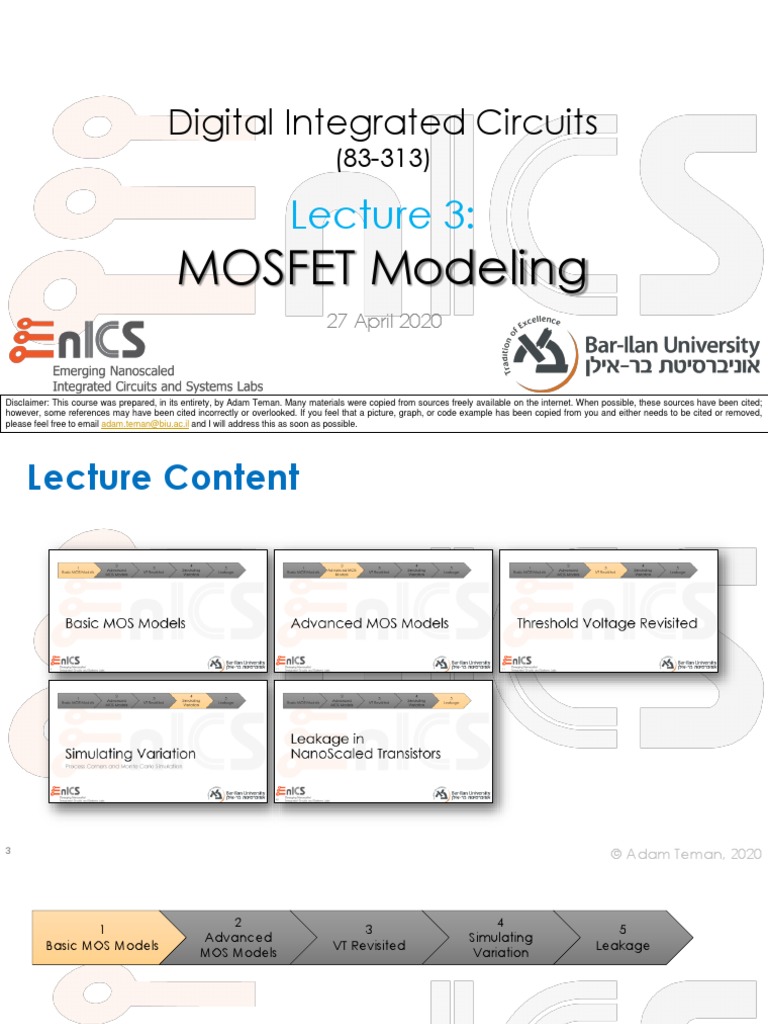 Lecture 3 MOSFET Modeling 2020 1 | PDF | Mosfet | Spice