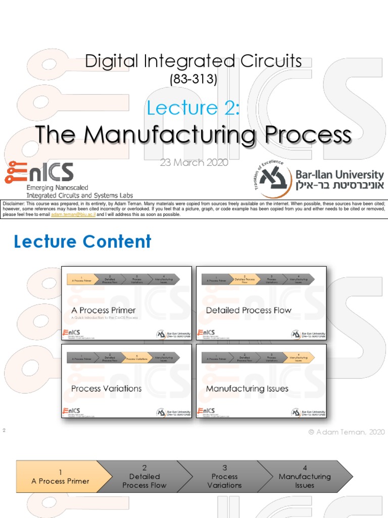 CMOS Manufacturing Process Overview | PDF | Photolithography ...