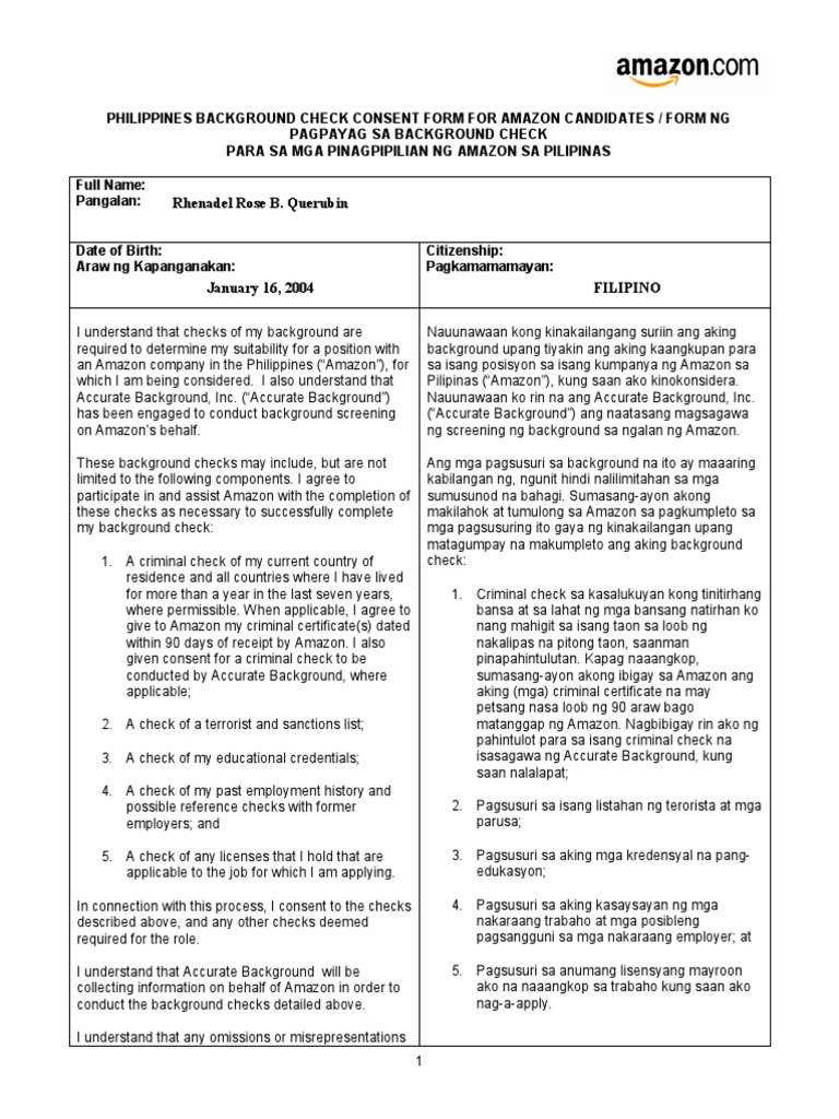 Background Check Consent Forms | PDF