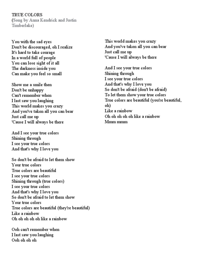 True Colors | PDF
