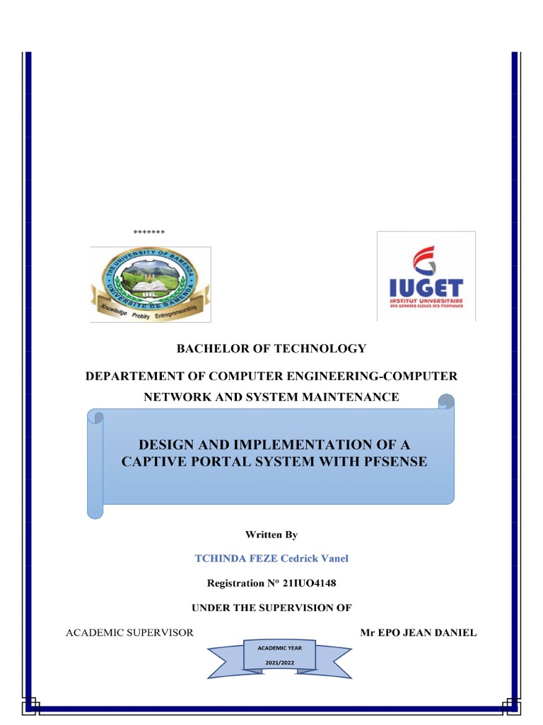 B-Tech Report Tchinda Feze Cedrick Vanel | PDF | Computer Network | Proxy Server