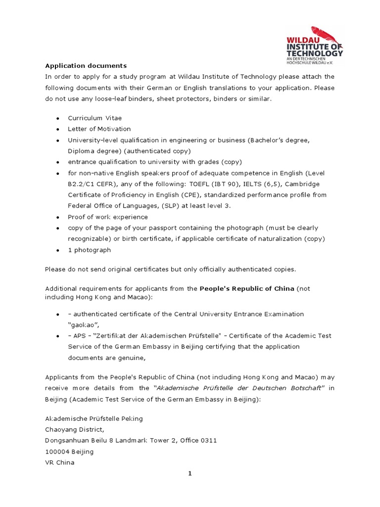 AVIMA Application Documents | PDF