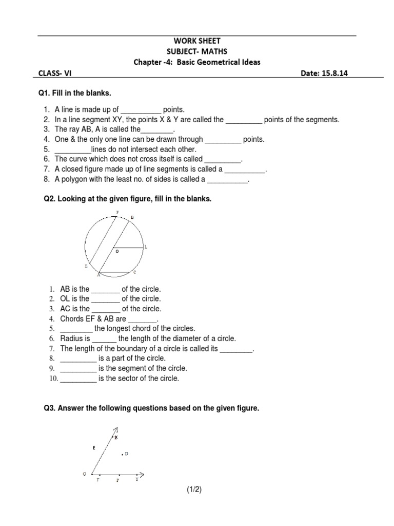Class 6s Worksheet | PDF