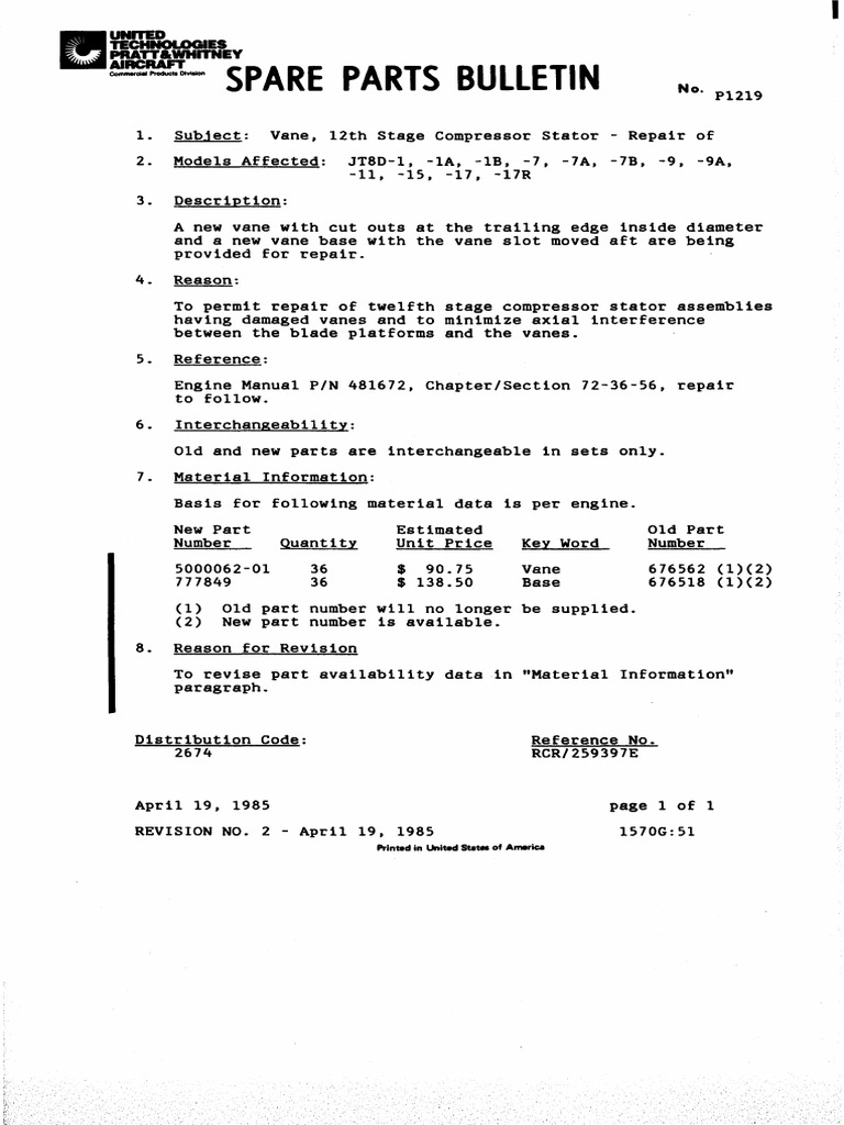 Spare Parts: Bulletin | PDF