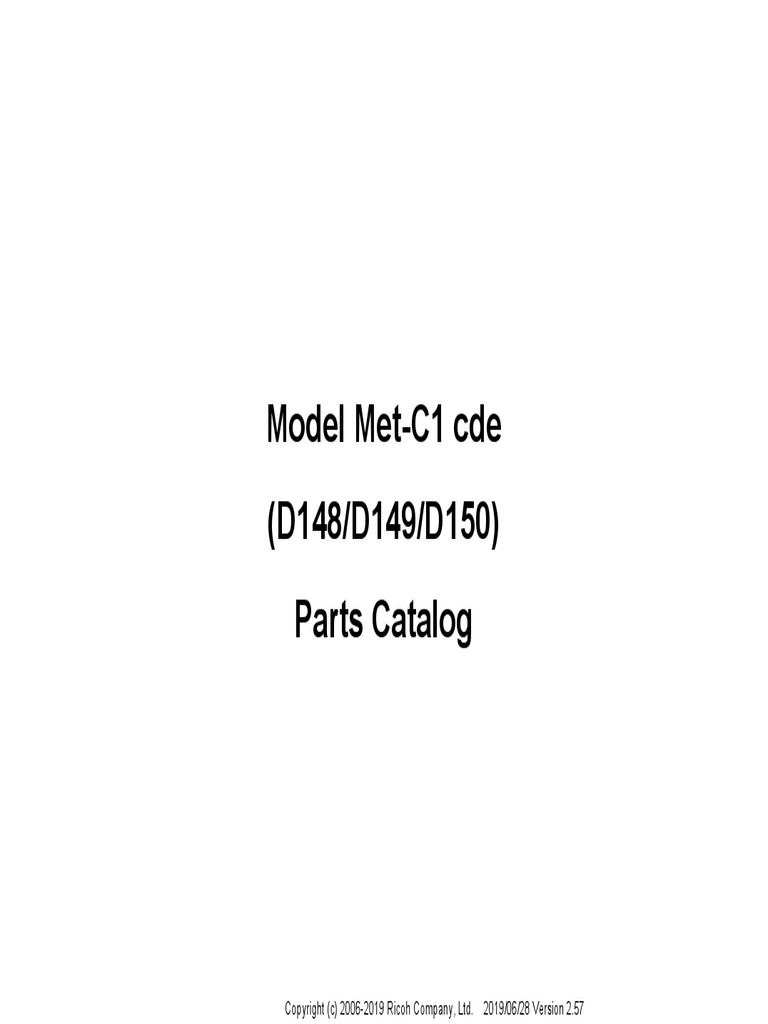 Model Met-C1 Cde (D148/D149/D150) Parts Catalog | PDF | Display ...