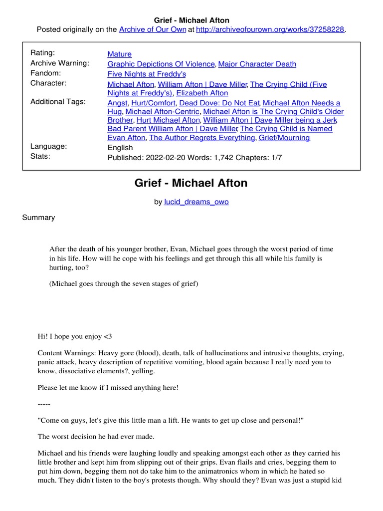 Grief - Michael Afton | PDF | Grief