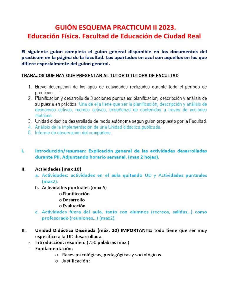 Guion Practicum Ii 2023 | PDF | Evaluación | Enseñando