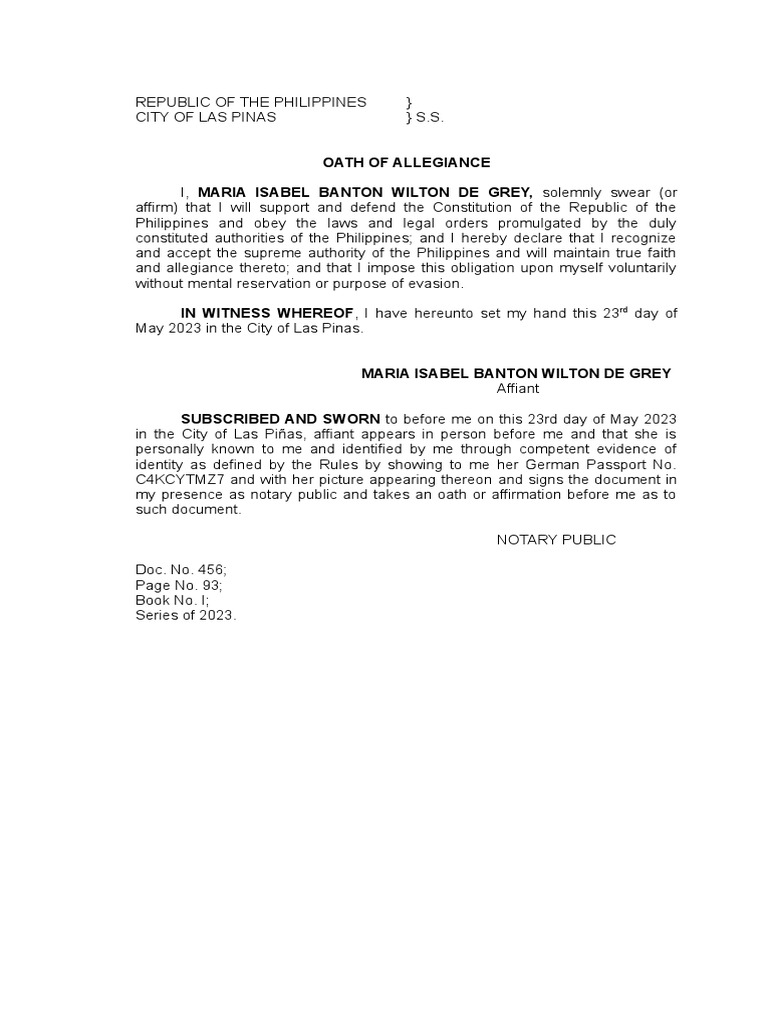 Oath of Allegiance | PDF