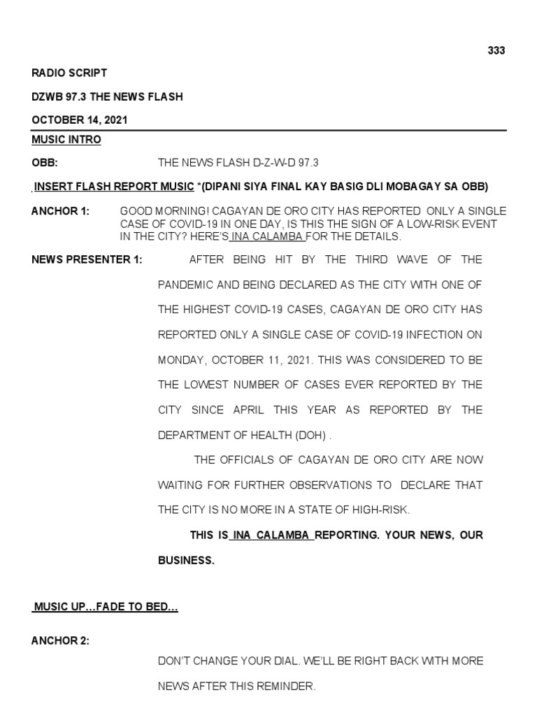 RADIO-BROAD-SCRIPT-EDITED | PDF | Hand Washing | Health Sciences