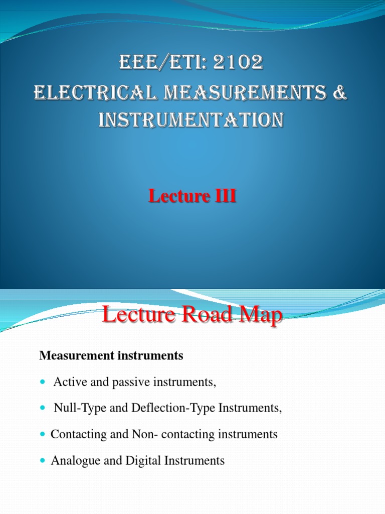 Lecture 3 - Type of Instruments | Download Free PDF | Weight | Weighing ...