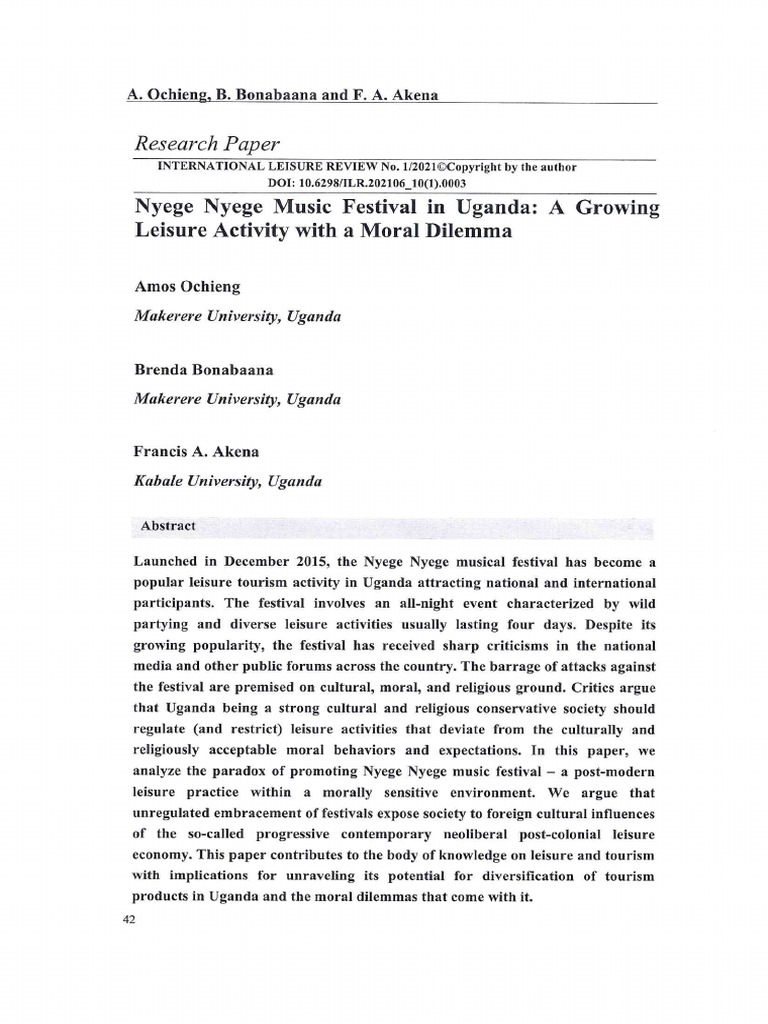 Nyenge Nyenge Musical Festival in Uganda | PDF