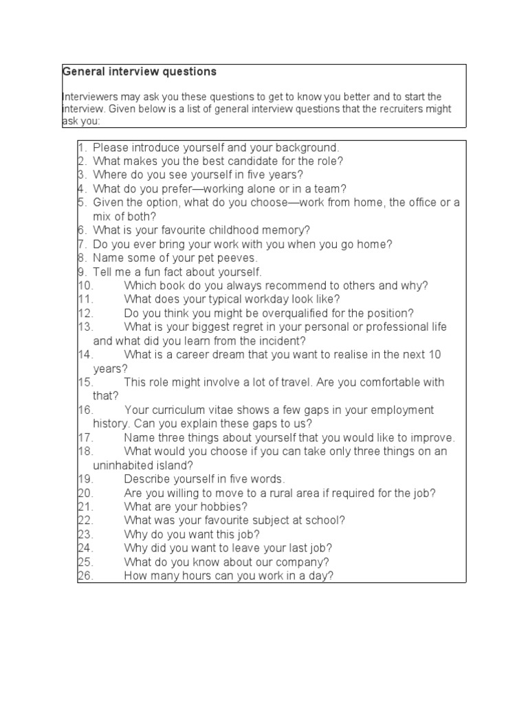Interview Qustion | PDF | Cognitive Science | Cognition
