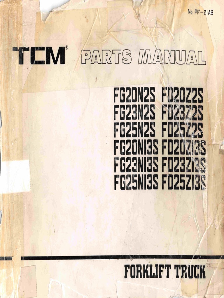 TCM - Parts Manual - Forklift Truck - Fg20 Fg23 Fg25 Fd20 Fd23 Fd25 n2s ...