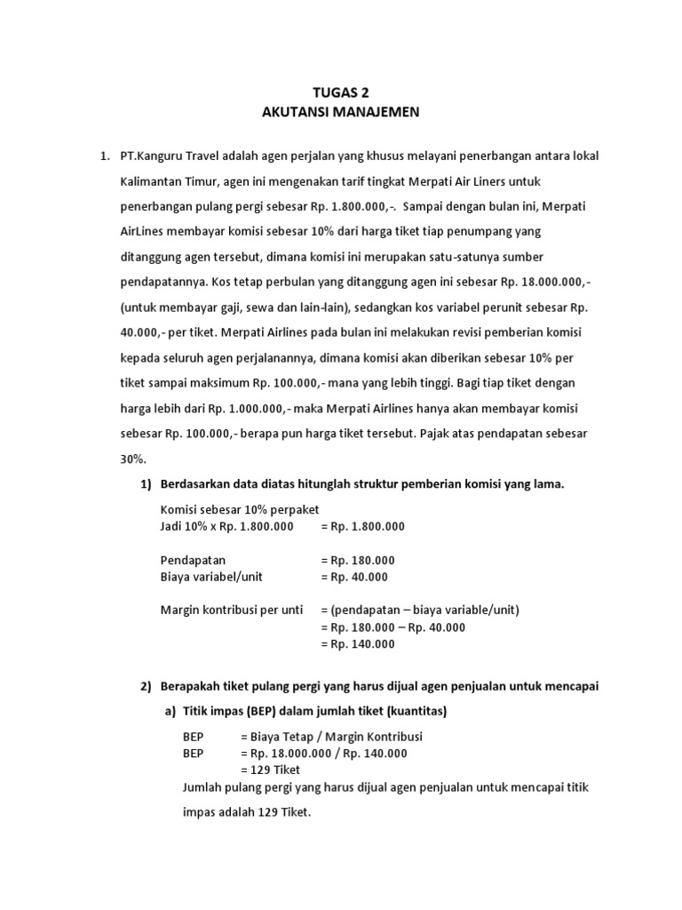 Tugas 2 Akutansi Manajemen | PDF