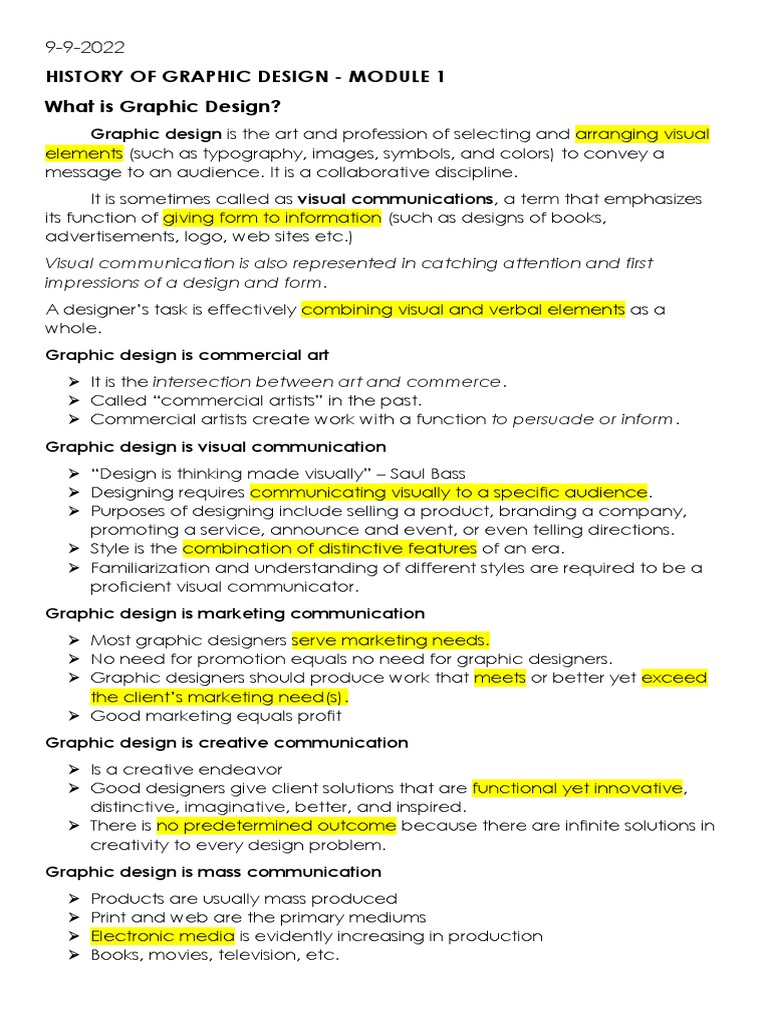 HDG Module 1 Lecture Note | PDF | Graphic Design | Design