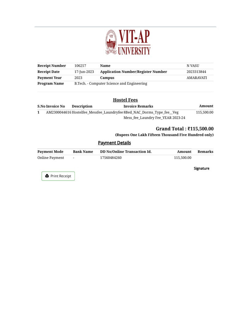 Vit Ap University Pdf