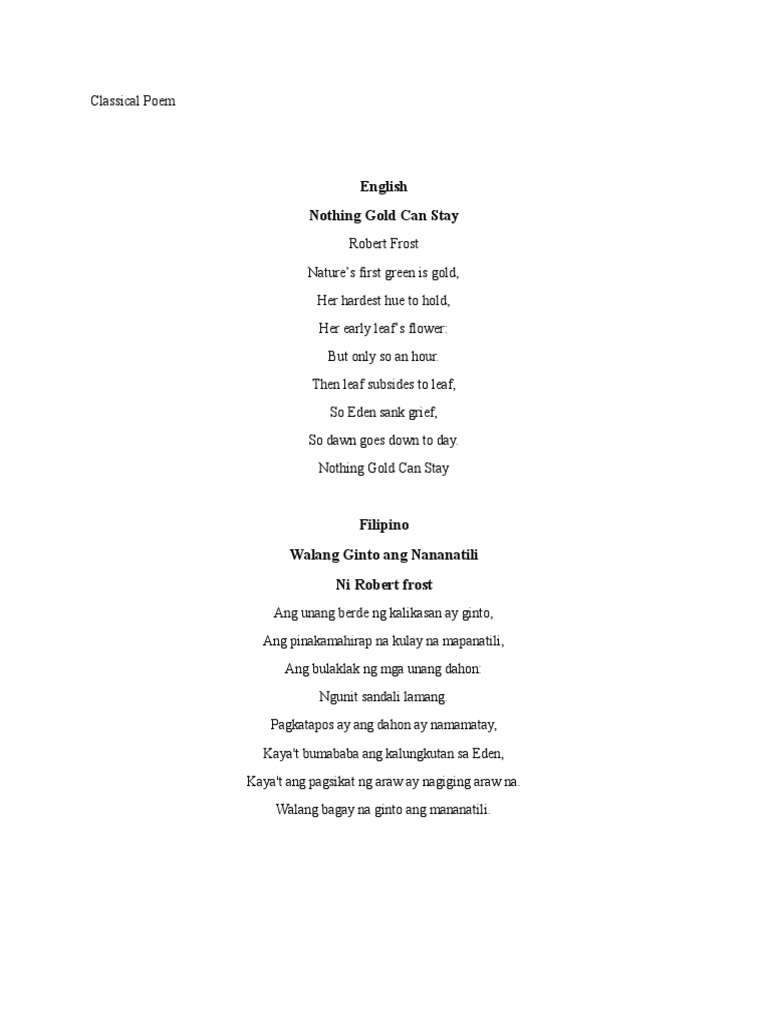 Classical Poem Translation | PDF