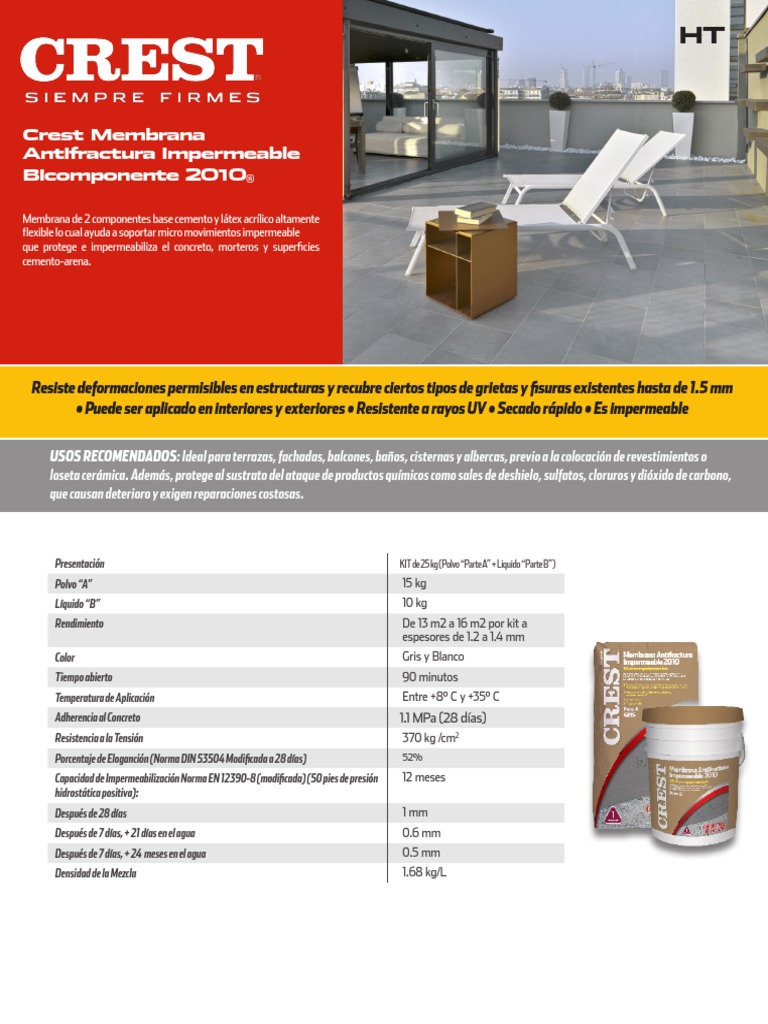HT CREST Membrana 2010 Bi 16.11.21 | PDF | Hormigón | Agua