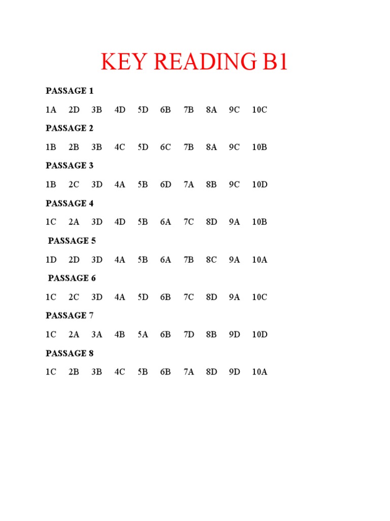 Key Reading b1 | PDF