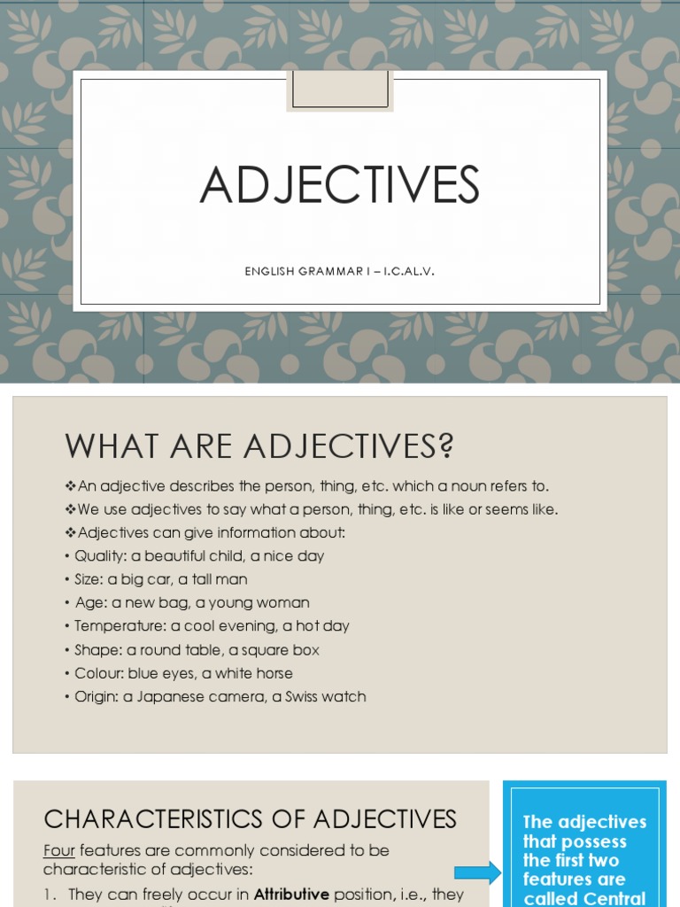 Adjectives | PDF | Adjective | Languages