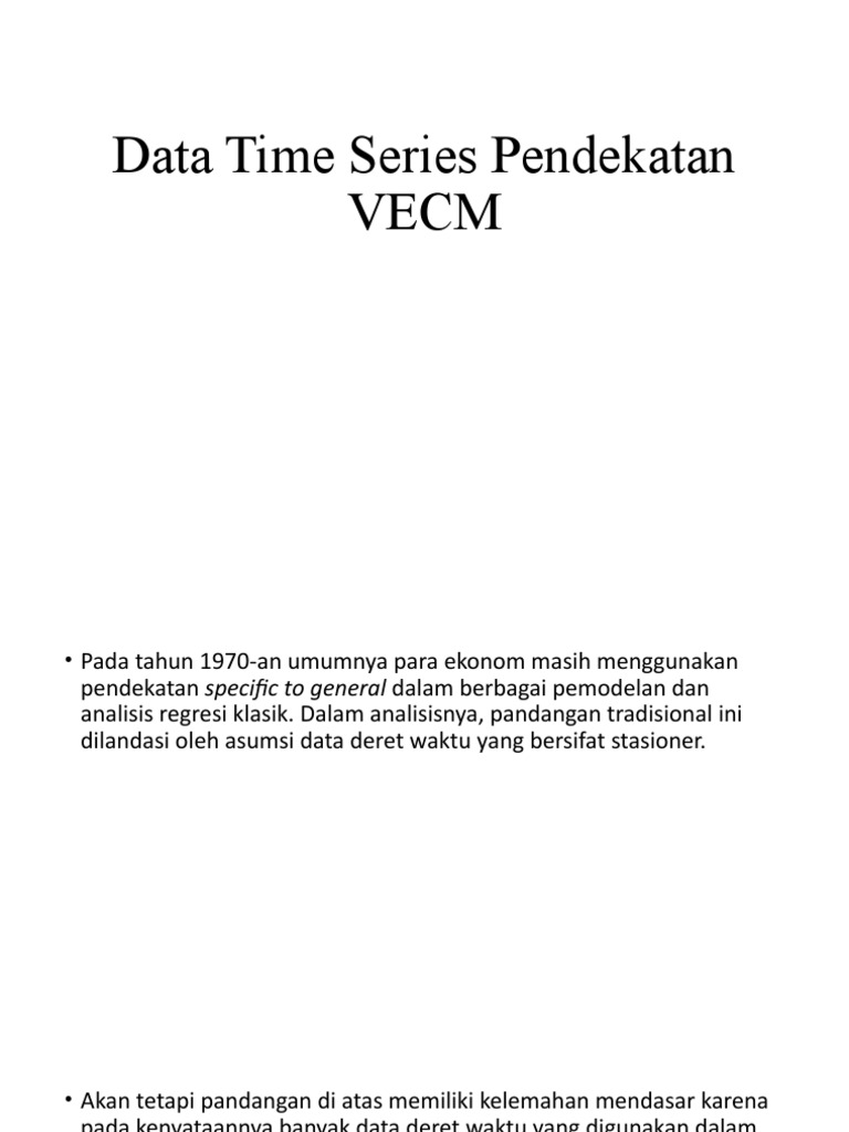 Pendekatan VECM dalam Data Time Series | PDF | Metode & Bahan Ajar