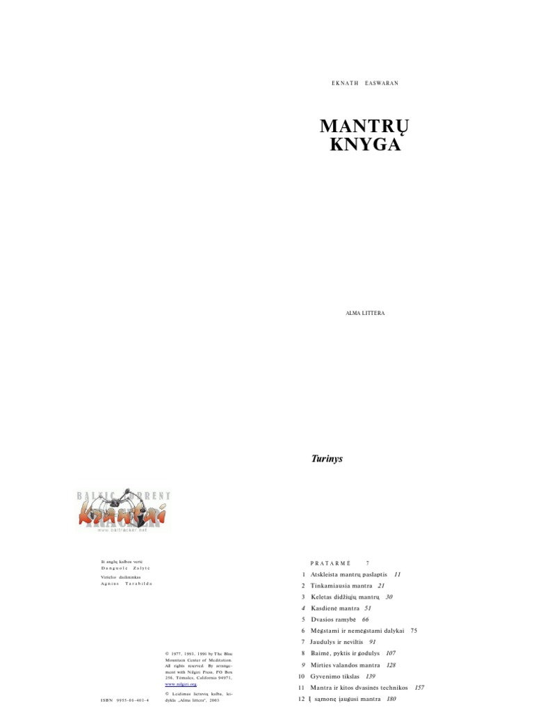 Eknath Easwaran - Mantru Knyga 2003-Krantai | PDF