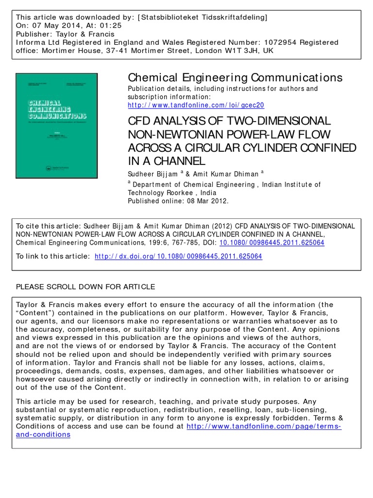 Bijjam 2012 | PDF | Fluid Dynamics | Reynolds Number