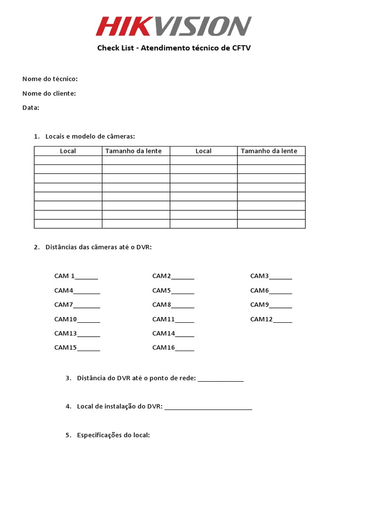 CheckList CFTV | PDF