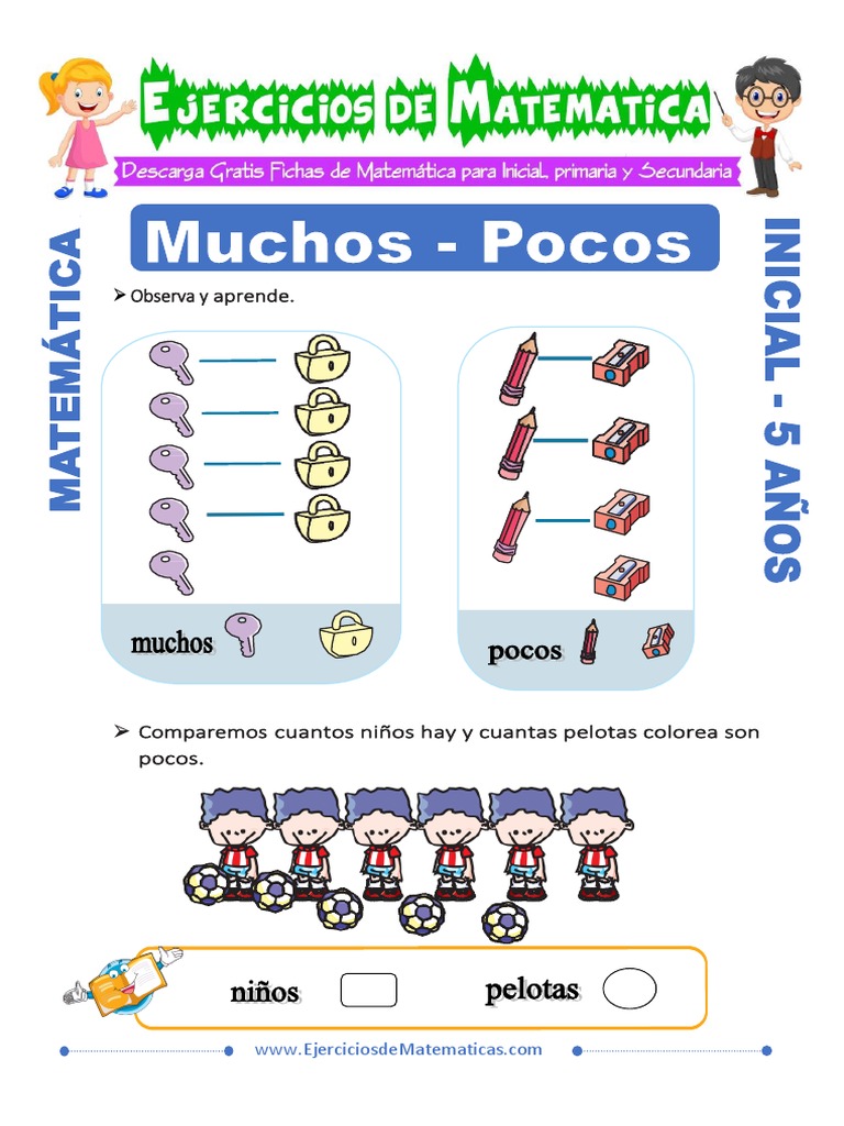 Ejercicios-de-Muchos-y-Pocos-para-Niños-de-5-Años | PDF